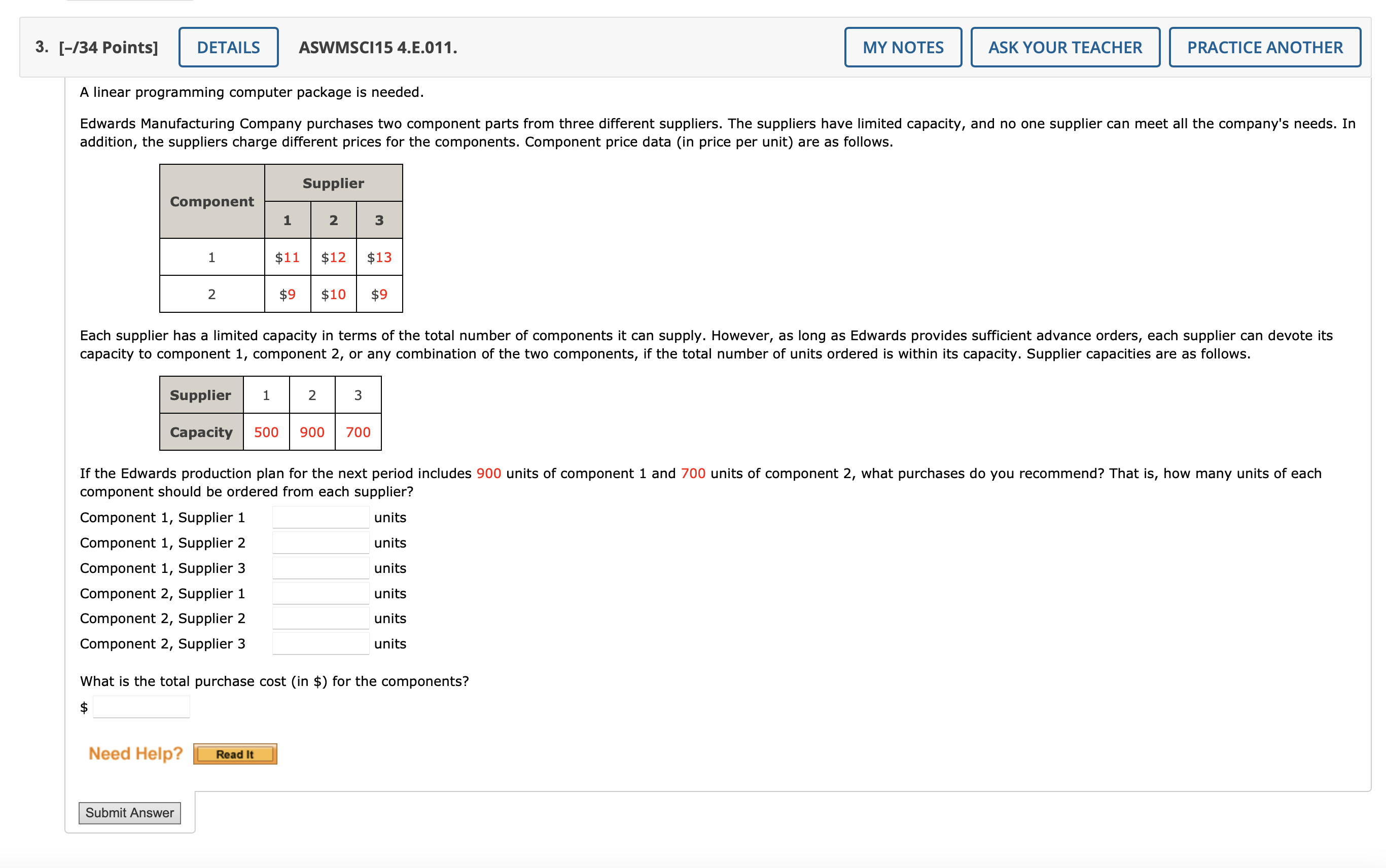 Solved A linear programming computer package is needed. | Chegg.com Solved A linear programming computer package is needed. | Chegg.com