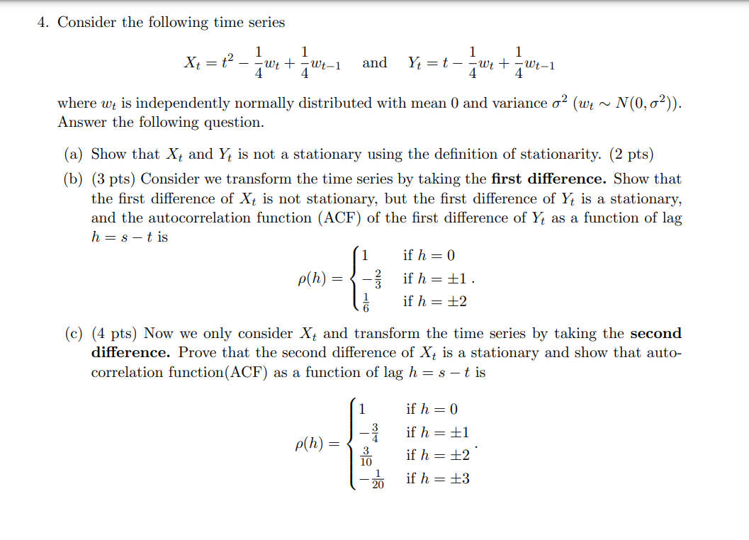 Solved 3. (4 pts) For a moving average process of the form | Chegg.com