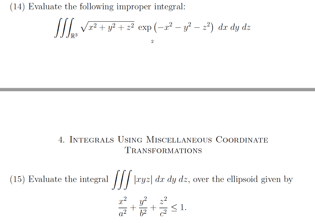 Solved 14 Evaluate The Following Improper Integral Vr2 Exp