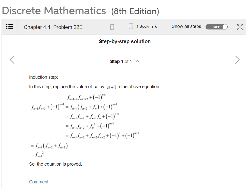 Solved Why in step ? fn-1 -* fn = fn2 and step fn-2 + fn-2 = | Chegg.com