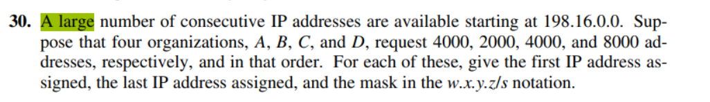 Solved A large number of consecutive IP addresses are | Chegg.com