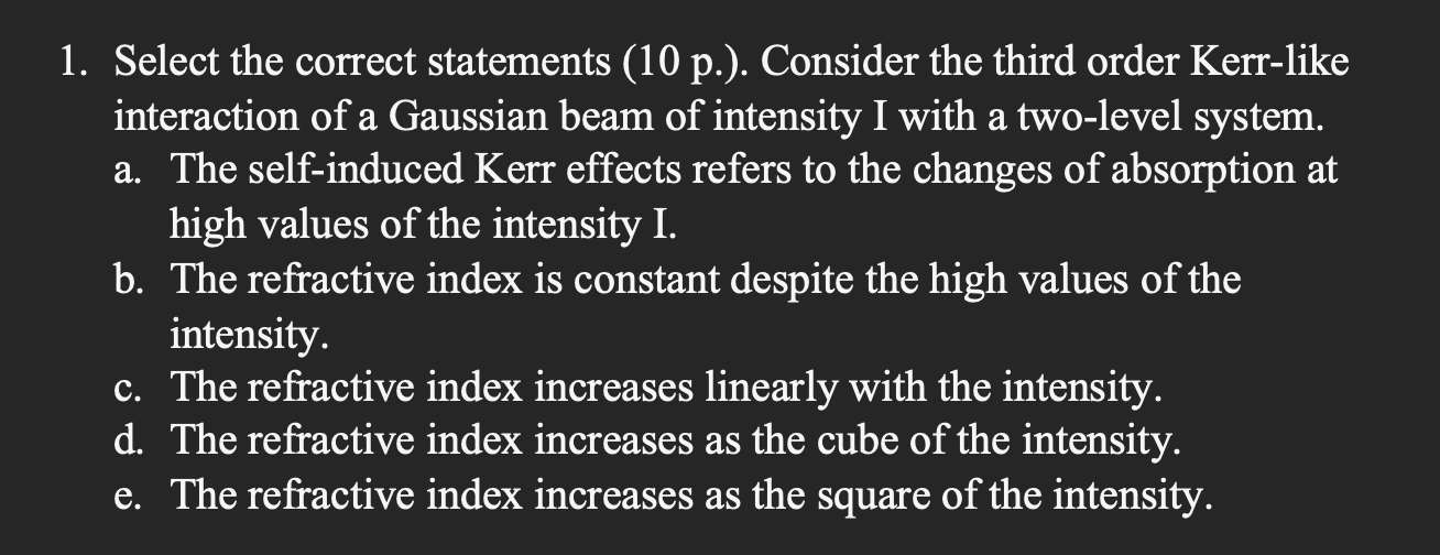 1. Select the correct statements ( 10 p.). Consider | Chegg.com