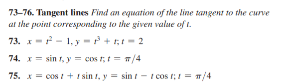 Solved 73–76. Tangent lines Find an equation of the line | Chegg.com