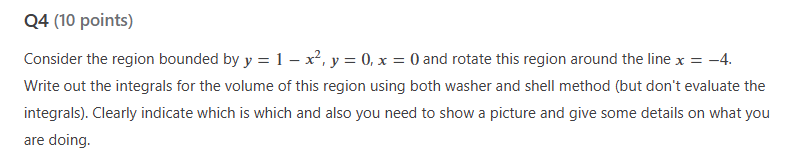 Solved Q4 (10 ﻿points)Consider the region bounded by \( | Chegg.com