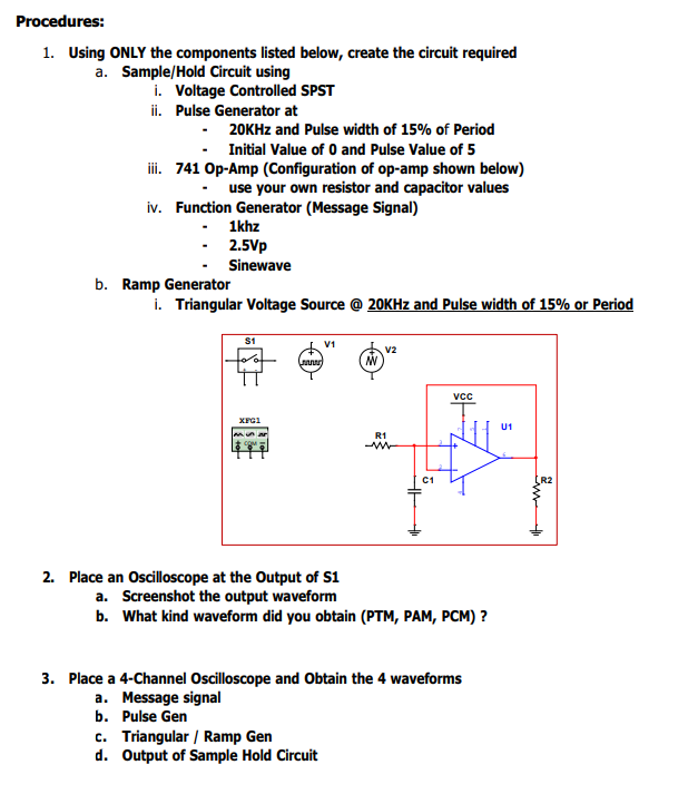 Solved Procedures: 1. Using ONLY the components listed | Chegg.com