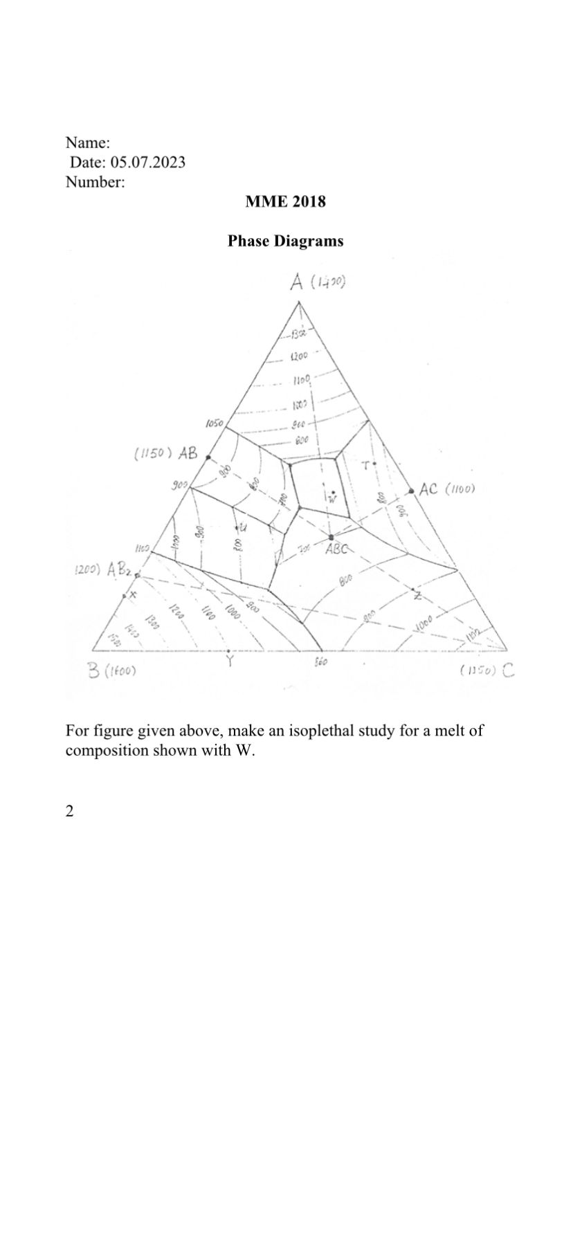 Solved Name: Date: 05.07 .2023 Number: MME 2018 Phase | Chegg.com