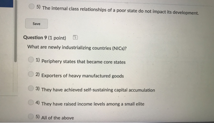 Solved 5) The internal class relationships of a poor state | Chegg.com