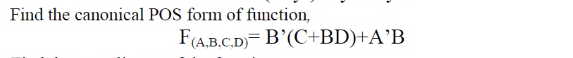Solved Find the canonical POS form of function, | Chegg.com