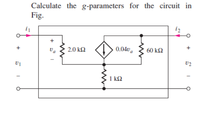 Solved + υγ | ἐ Calculate the g-parameters for the circuit | Chegg.com