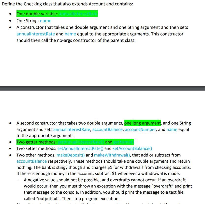 Solved Could I get help with bullet point 7 ? In java using | Chegg.com