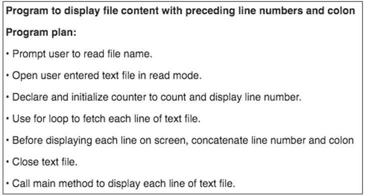 Solved Program to display file content with preceding line | Chegg.com