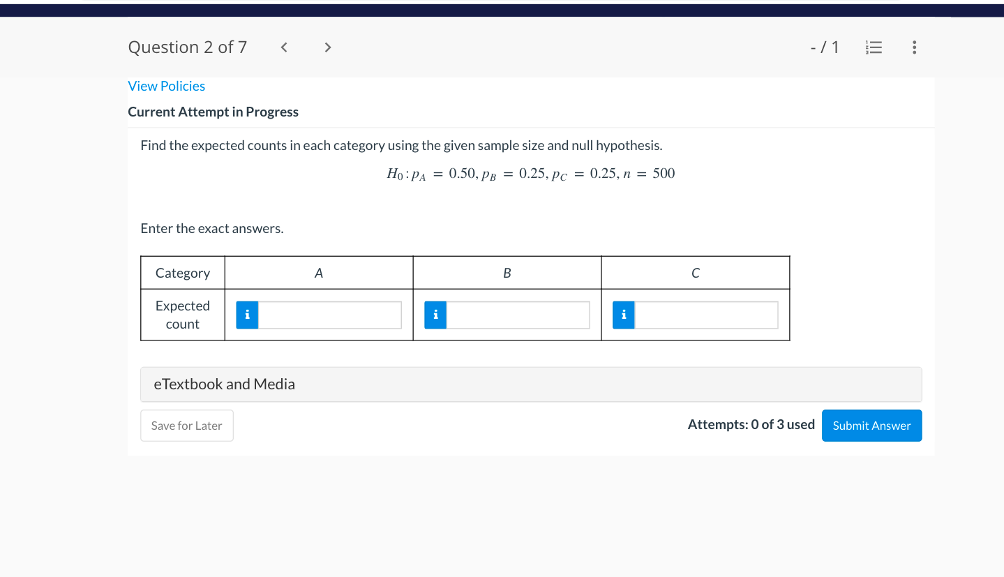 Solved Question 2 of 7 - 71 E View Policies Current Attempt | Chegg.com