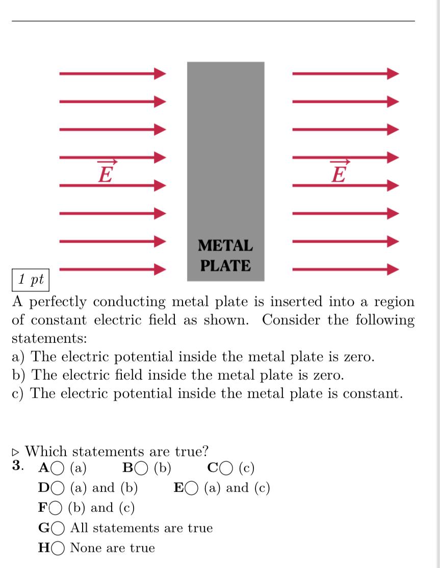 Solved A perfectly conducting metal plate is inserted into a | Chegg.com