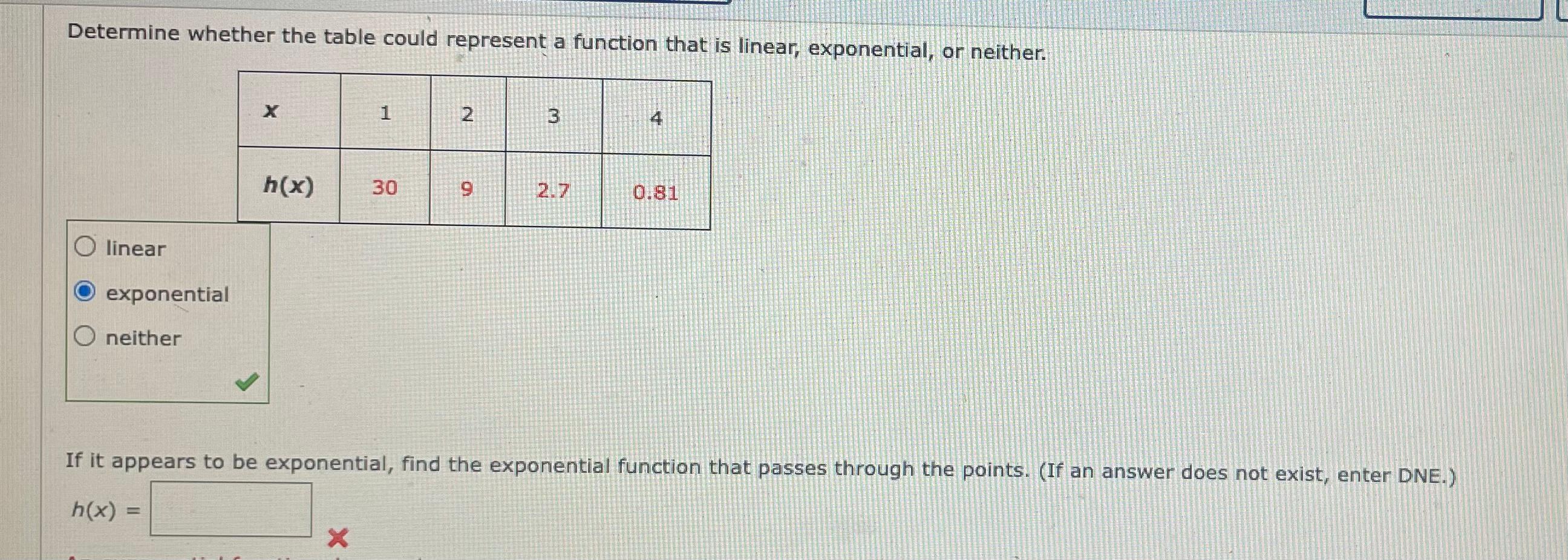 Solved Determine whether the table could represent a | Chegg.com