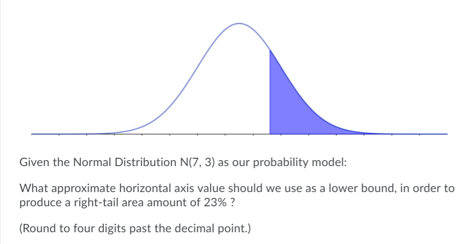 Solved Given the Normal Distribution N(7,3) as our | Chegg.com