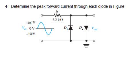Solved 4- Determine the peak forward current through each | Chegg.com