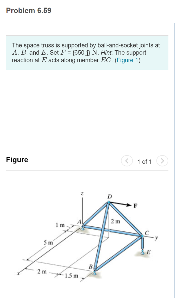 Solved Problem 6.59 The space truss is supported by | Chegg.com