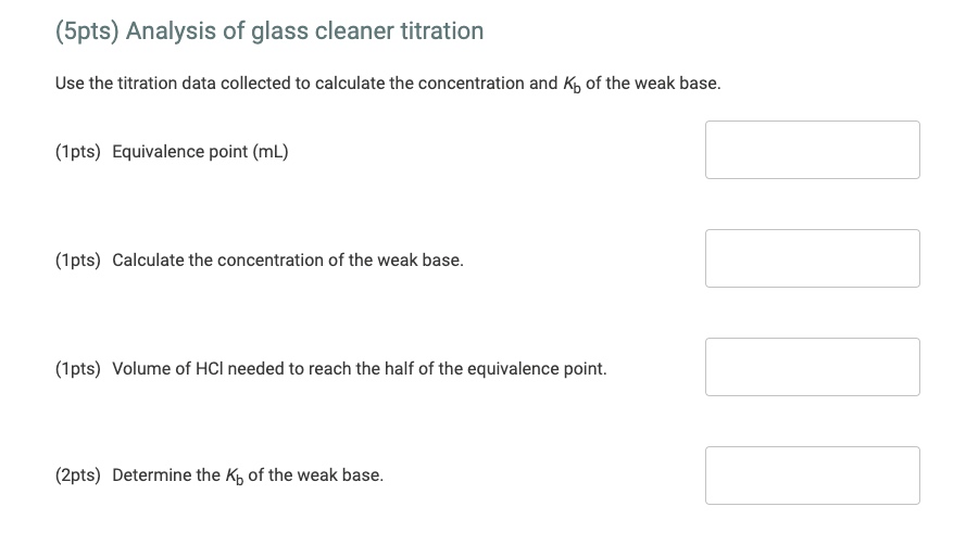 Solved Volume of Glass Cleaner (mL): 25.00 Glass Cleaner | Chegg.com