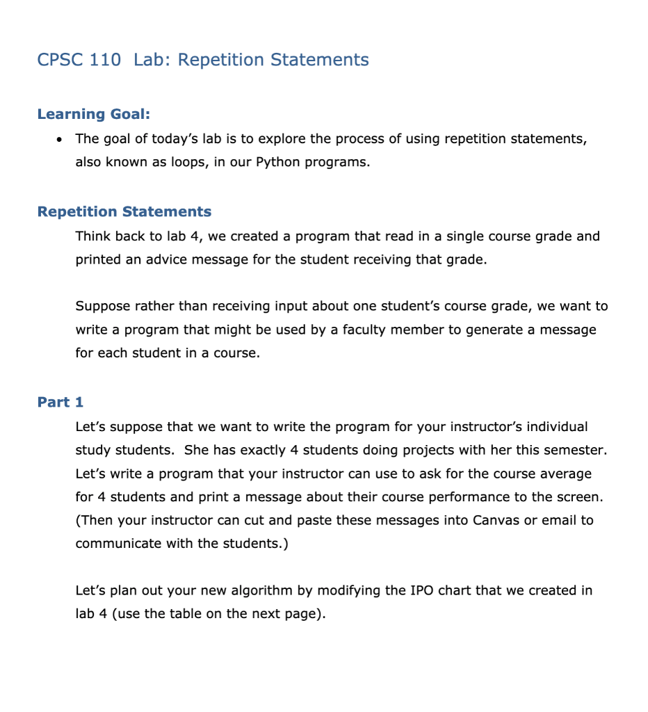 Learning Goal: - The goal of today's lab is to | Chegg.com