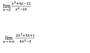 Solved x2 +4x-12 lim x=2 X2-2x 2x2+3x+1 lim x + 4x2-2 | Chegg.com