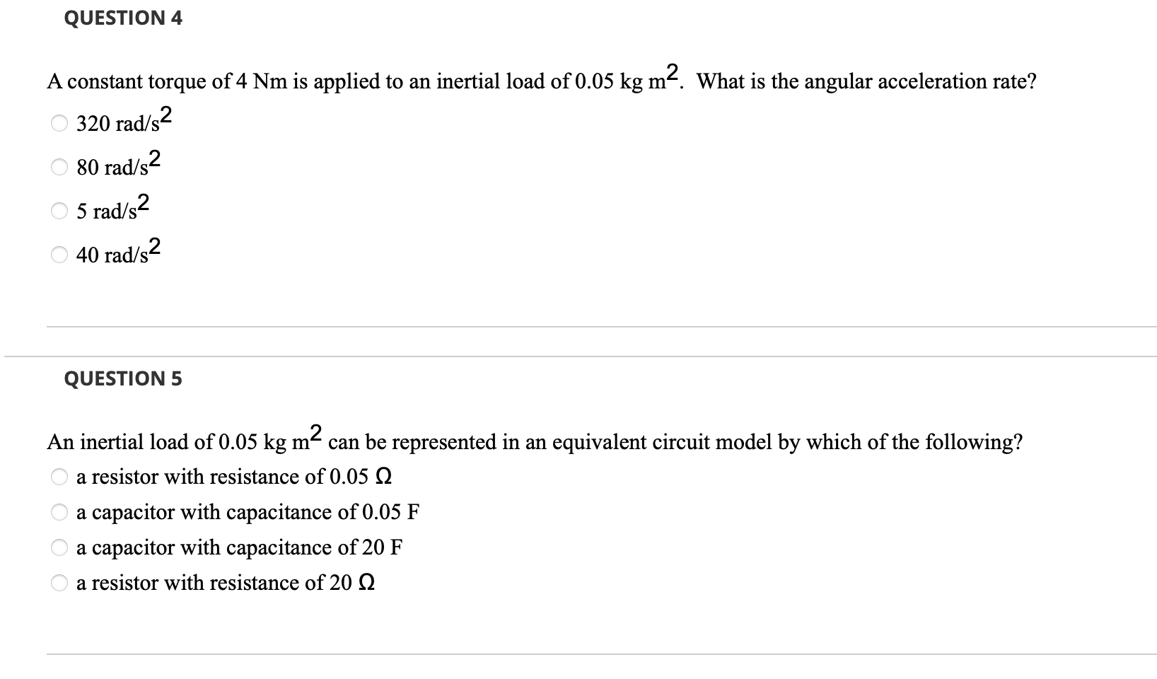 Solved A constant torque of 4Nm is applied to an inertial | Chegg.com