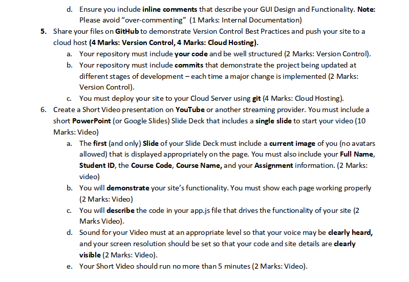 Solved xpress Portfolio Site Maximum Mark: 100 Dverview: | Chegg.com