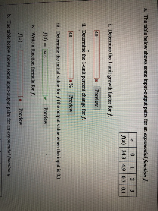 Solved a. The table below shows some input-output pairs for | Chegg.com