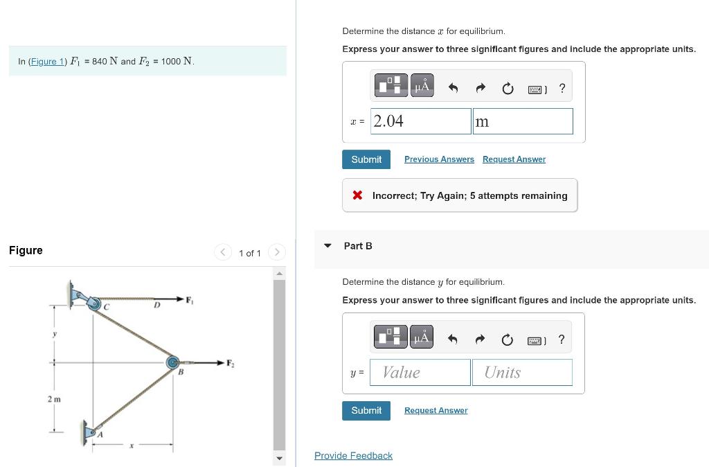 Solved Determine the distance x for equilibrium. Express | Chegg.com