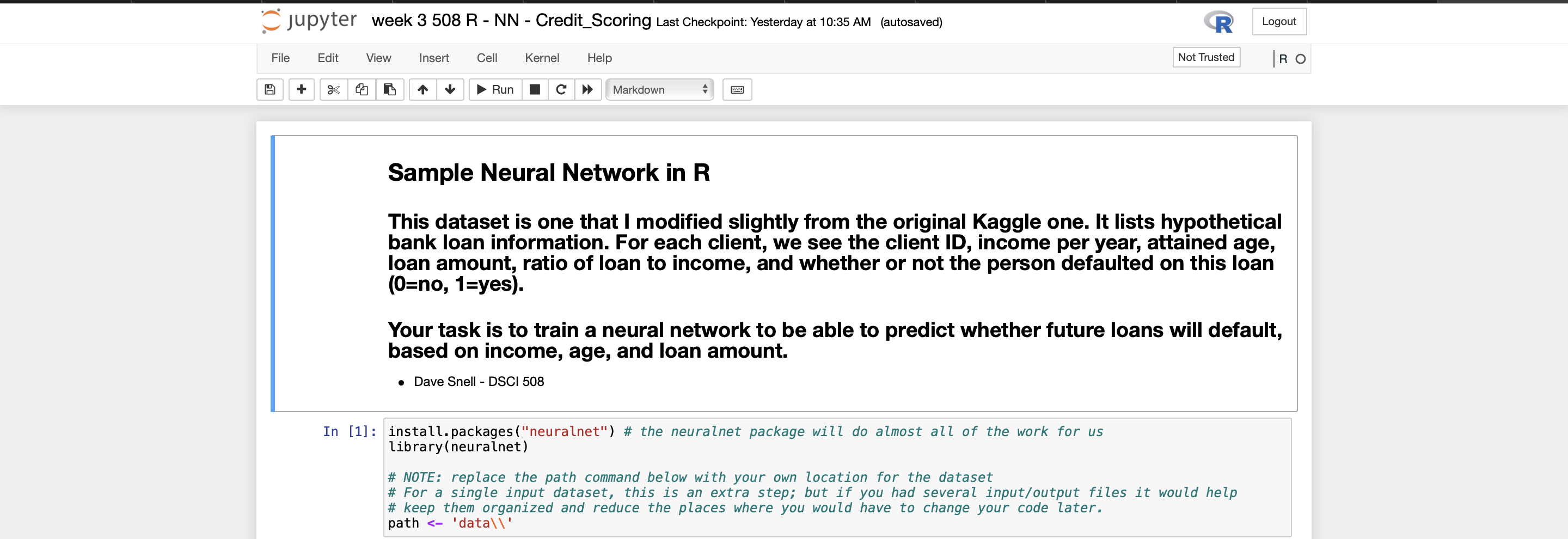 Solved How would you do this code. Using Jupyter Notebook R | Chegg.com