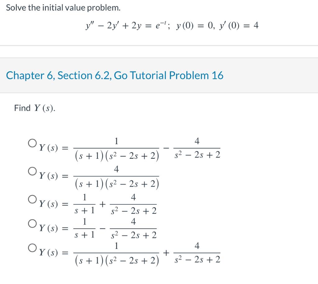 Solve the initial value problem. | Chegg.com