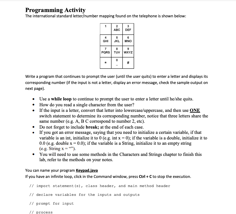 Solved Programming Activity The international standard | Chegg.com