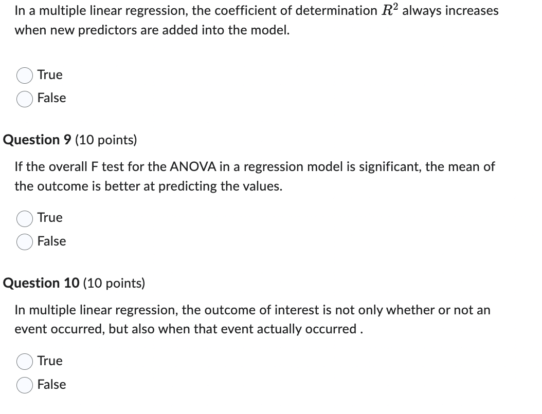 Solved In a multiple linear regression, the coefficient of | Chegg.com