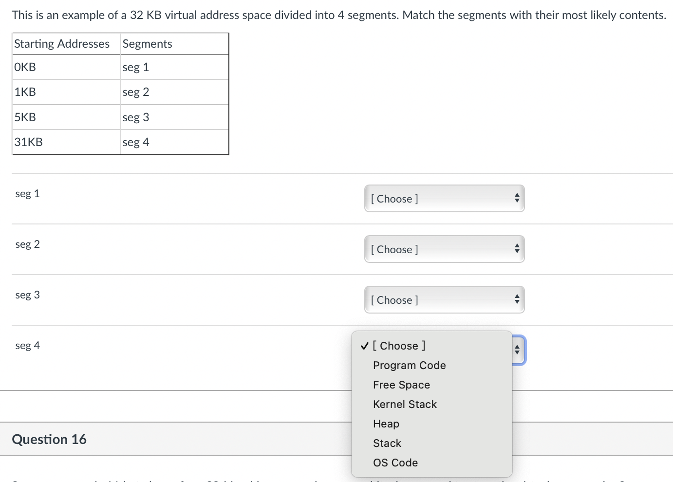 Solved This is an example of a 32 KB virtual address space | Chegg.com