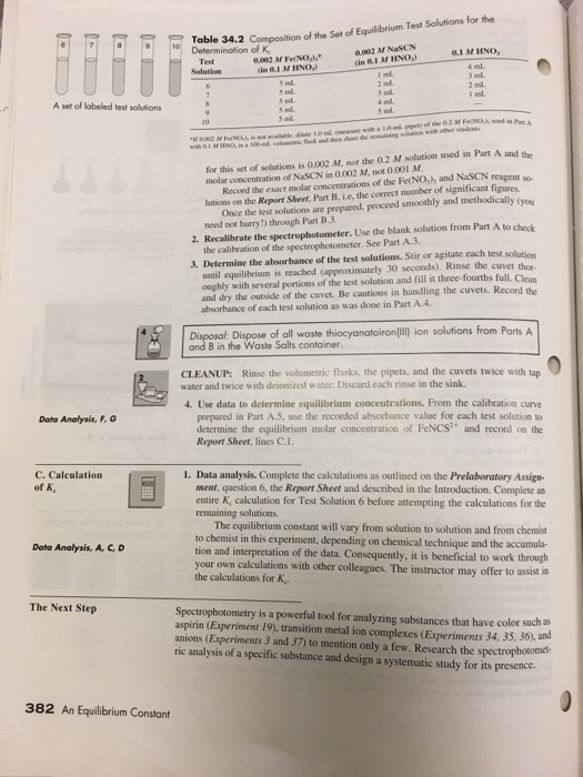 Solved Experiment 34 ratory Assignment An Equilibrium | Chegg.com