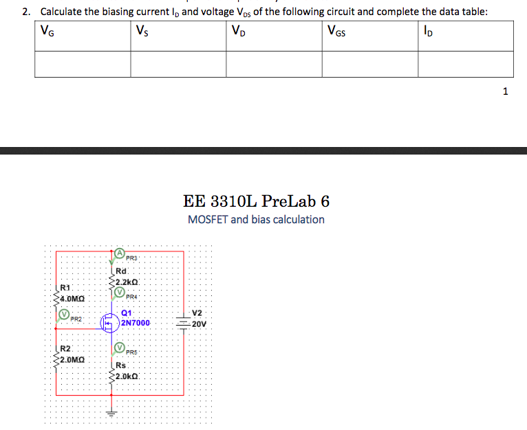 Solved R2 PR1 PR2, : 410a 01 2N7000 V2 V1 200MQ 2.1v 1. | Chegg.com