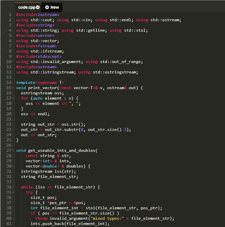 Solved Separating Ints From Doubles The Starter Code Here Is