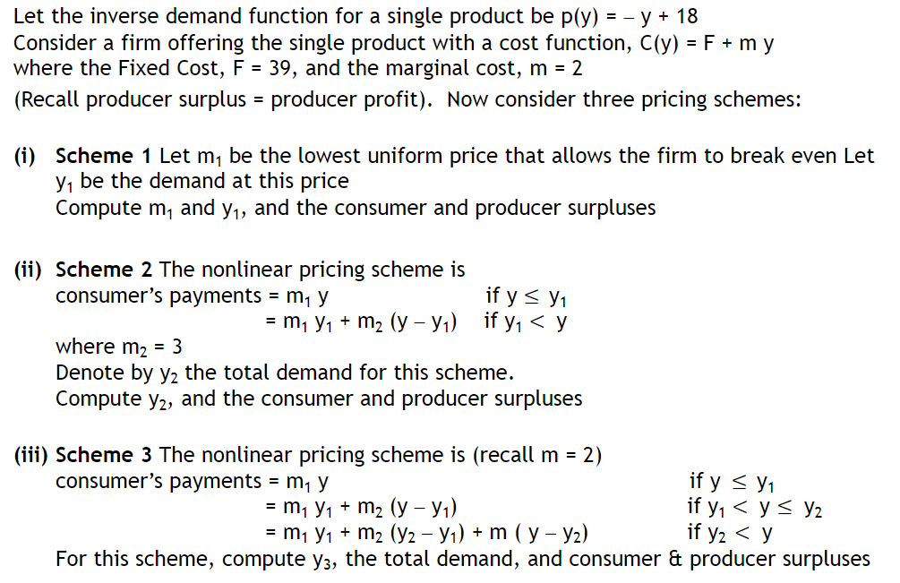 Solved Let the inverse demand function for a single product | Chegg.com