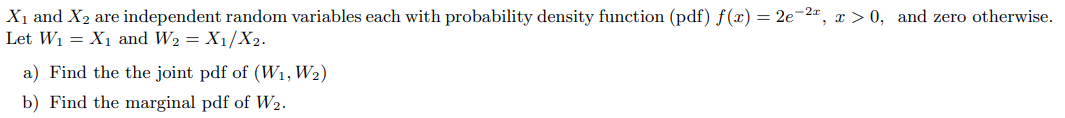 Solved X1 and X2 are independent random variables each with | Chegg.com