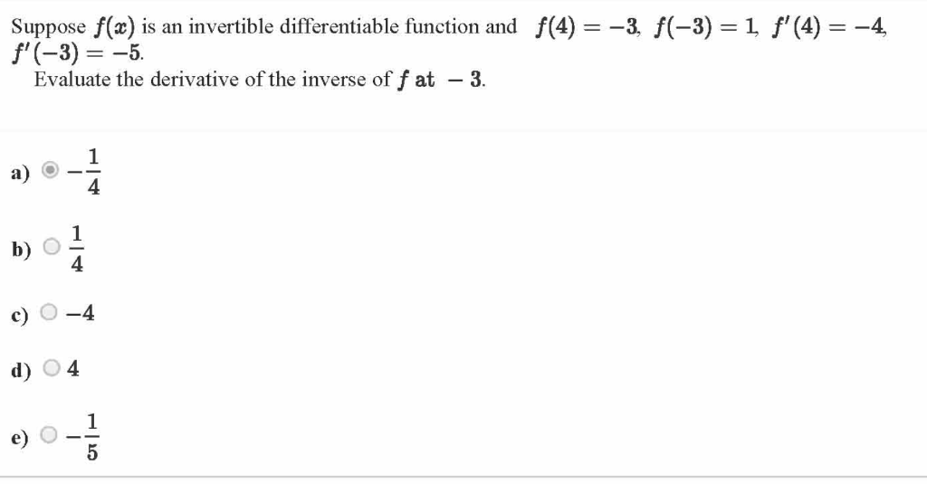 Solved Suppose f(x) is an invertible differentiable function | Chegg.com