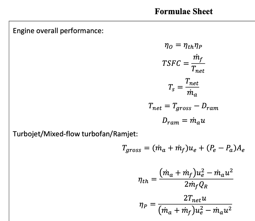 Solved A ramjet engine propels an aircraft at Mach 3.0 at an | Chegg.com