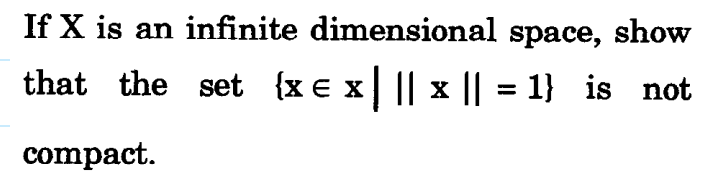 Solved If X is an infinite dimensional space, show that the | Chegg.com