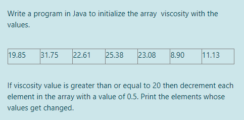 Solved Write a program in Java to initialize the array | Chegg.com