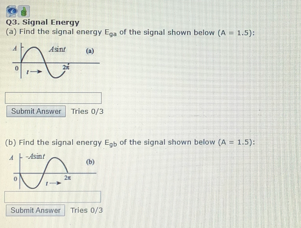 Solved 3. Signal Energy (a) Find the signal energy Ega of | Chegg.com