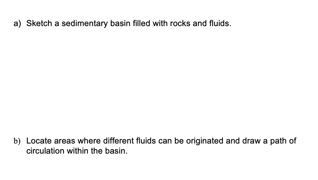 Solved a) Sketch a sedimentary basin filled with rocks and | Chegg.com