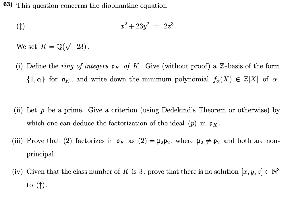 Solved 3) This question concerns the diophantine equation | Chegg.com
