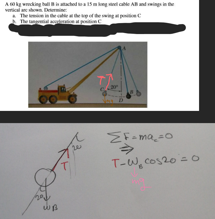 Solved my question is how we got the w cos theta from the | Chegg.com