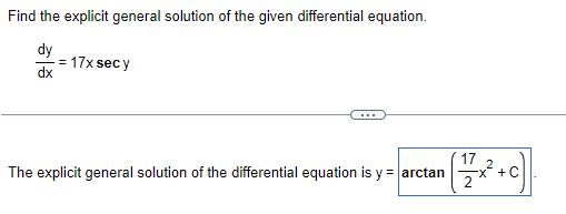 Solved Find the explicit general solution of the given | Chegg.com