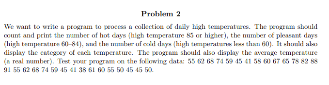 Solved We want to write a program to process a collection of | Chegg.com