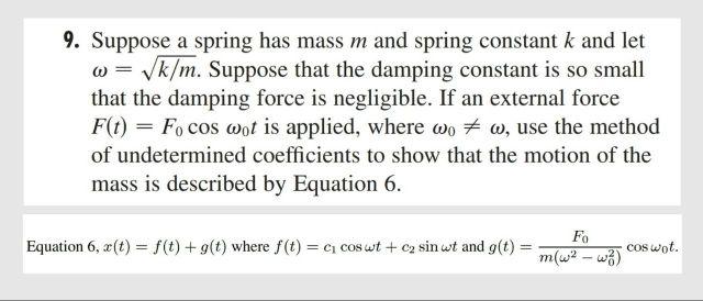 Solved 9. Suppose a spring has mass m and spring constant k | Chegg.com
