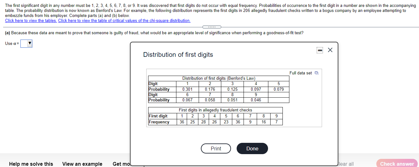 Solved The first significant digit in any number must be 1, | Chegg.com